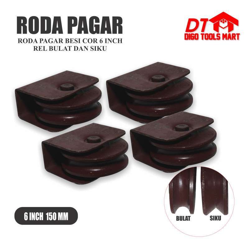 Jual Roda Pagar Besi Cor 6 Inci Rel Siku Dan Rel Bulat di Seller Digo ...