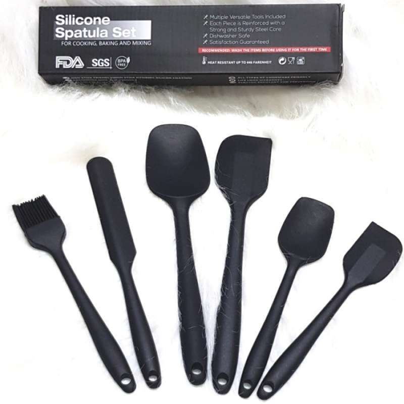 Jual 6 pc spatula set Masak cooking silicon tahan panas lentur di ...