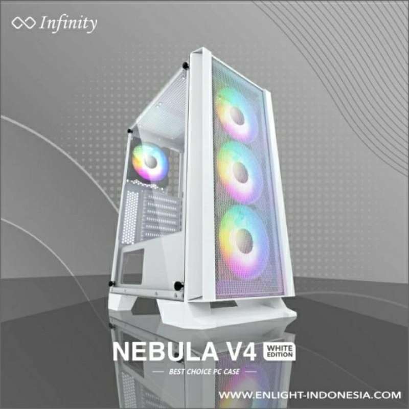 Jual Casing PC Infinity Nebula V4 Putih Tempered Glass ATX Gaming di ...