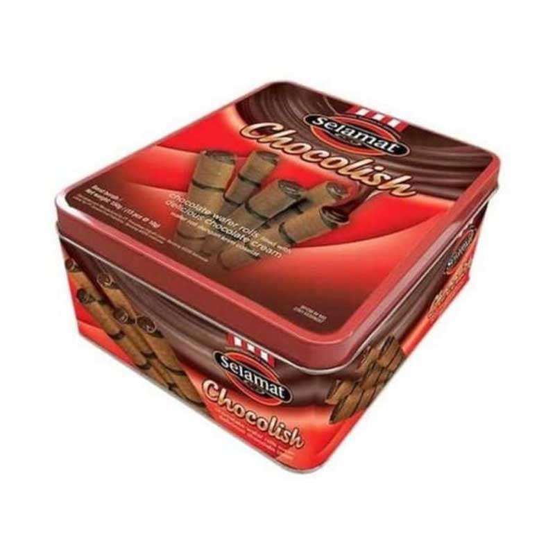 Jual Selamat Astor Roll Chocolish Biskuit [kaleng-150 G] Di Seller ...