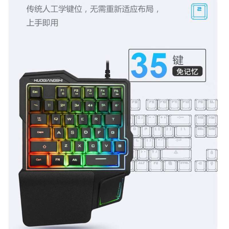Promo Tanpa Merk Keyboard Gaming Single Hand Dengan LED RGB Keyboard ...