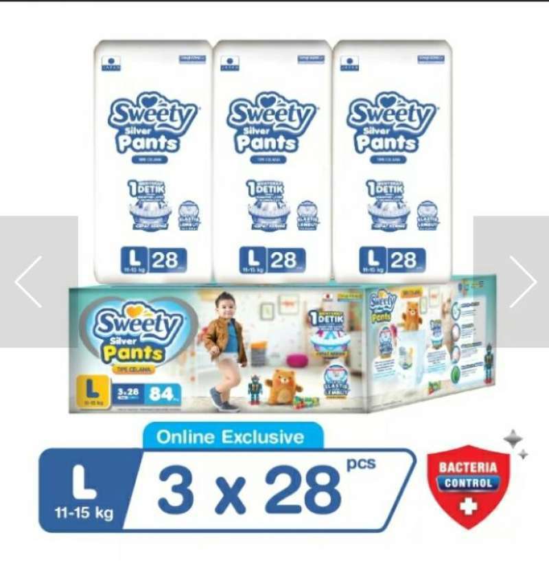 Jual Sweety Silver Pants L 28/pampers Sweety L 28 Perdus Isi (28x3 Pac ...