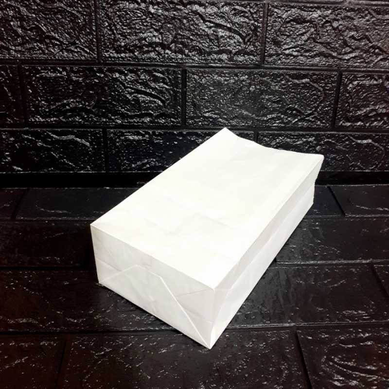 Jual paper bag kertas/bungkus makanan/kantongan kertas roti isi 100lbr ...