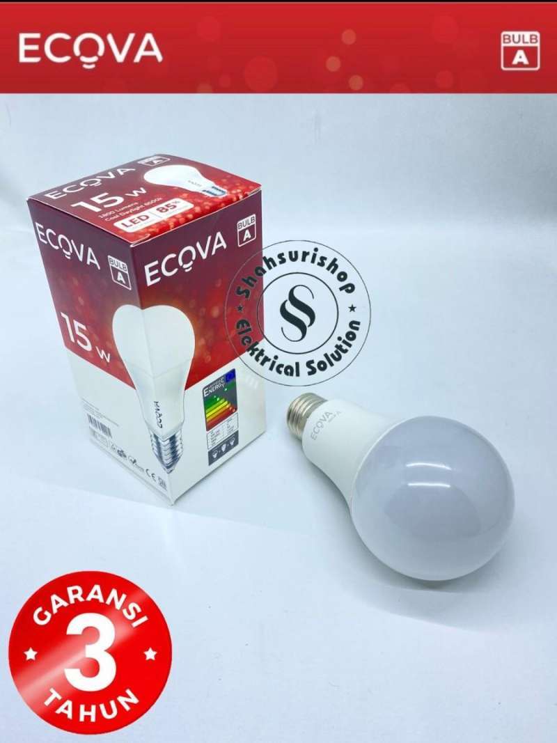 Jual LED BULB ECOVA 15W 15WATT 15 WATT A SERIES GARANSI 3 TAHUN SNI di ...