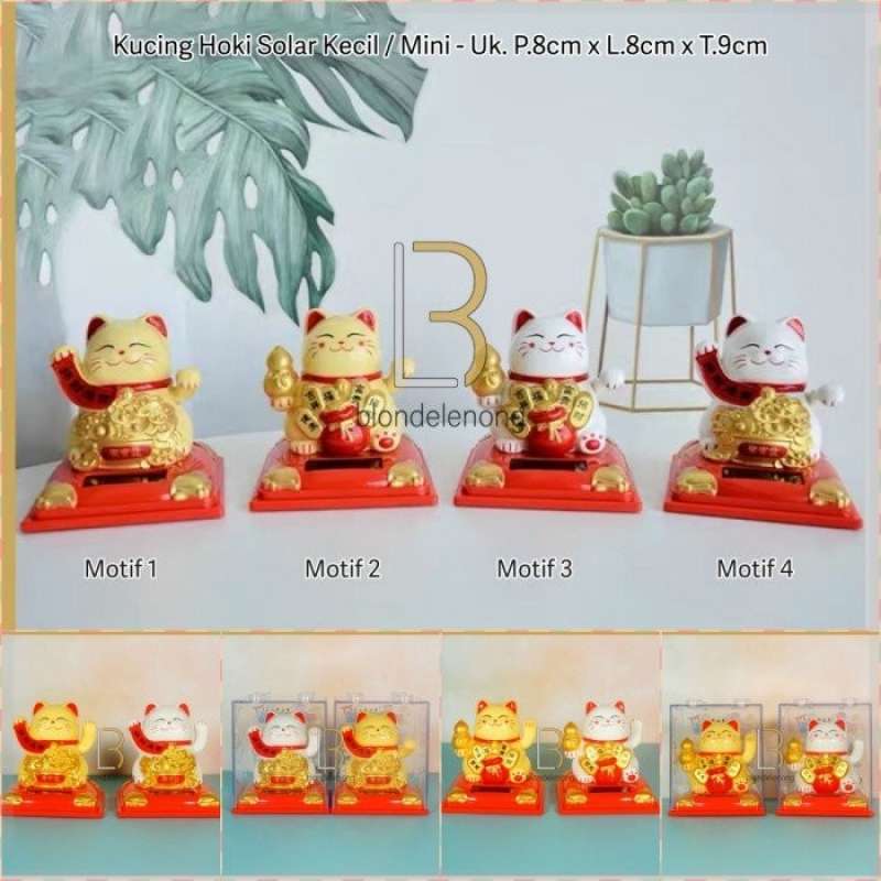 Jual Patung Pajangan Kucing Hoki Maneki Neko Lucky Cat Kecil Mini Solar ...
