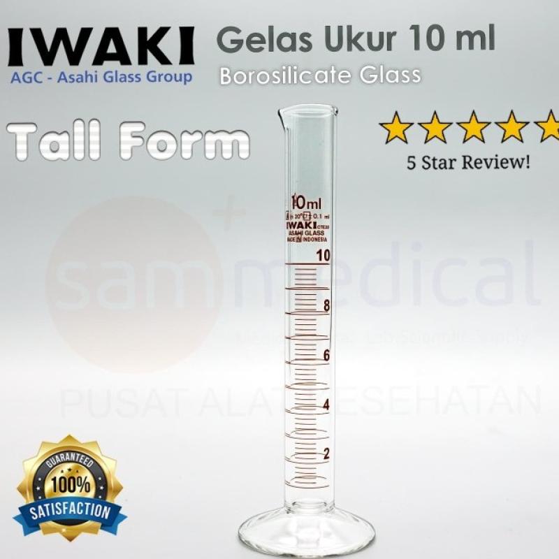 Jual Iwaki Pyrex Gelas Ukur Measuring Cylinder Gelas Takar - 10 Ml Di ...