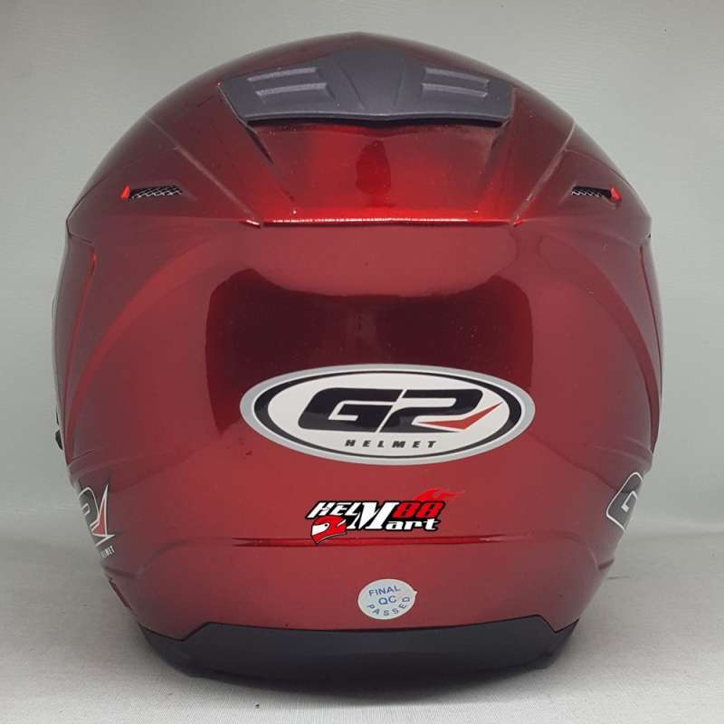 Jual G2 Optimax Helm Half Face Double Visor - Merah Maroon Semua Ukuran ...