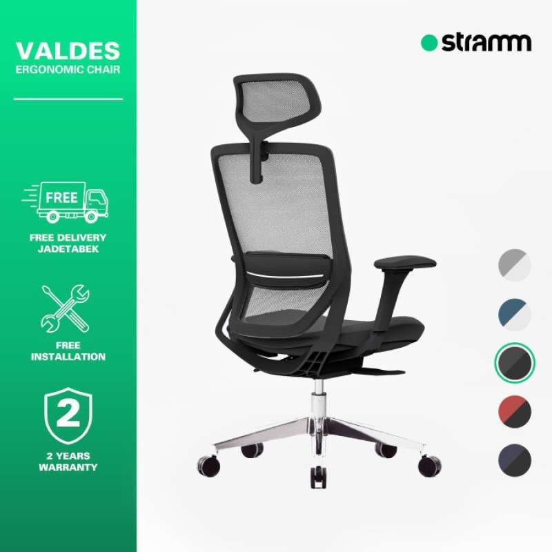 Jual Kursi Kantor Ergonomis Stramm Valdes I With Alumunium Footbase ...