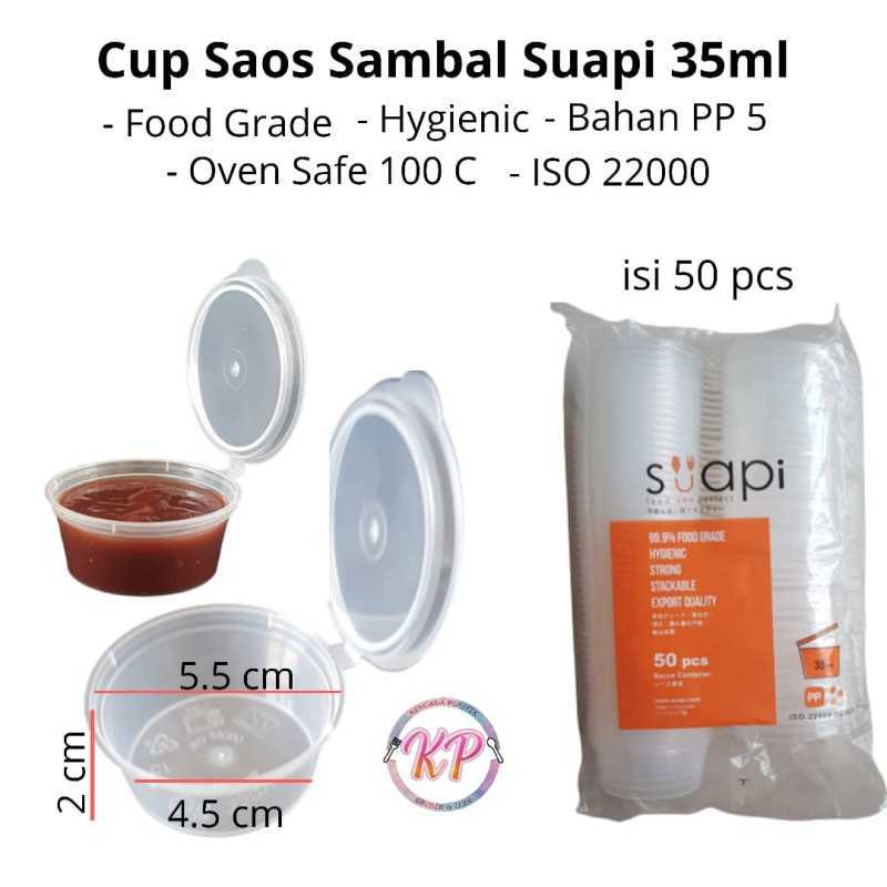 Promo SUAPI Sauce Container / Tempat Saos Plastik [ 35ml / 50 Pcs ...