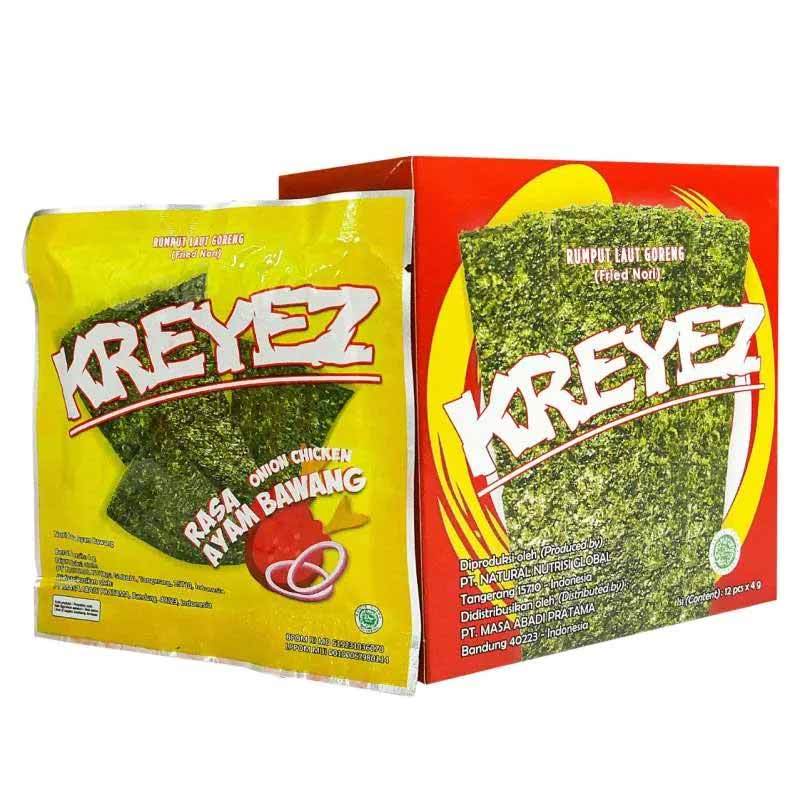 Jual Kreyez Snack Rumput Laut Goreng Rasa Ayam Bawang ( Box = 12 Pcs ...