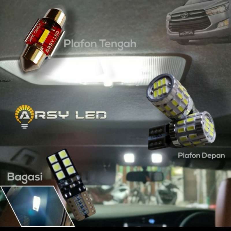 Promo Lampu Plafon Kabin LED Mobil Innova Reborn G Paket isi 4 Ultra Bright Diskon 9% di Seller ...