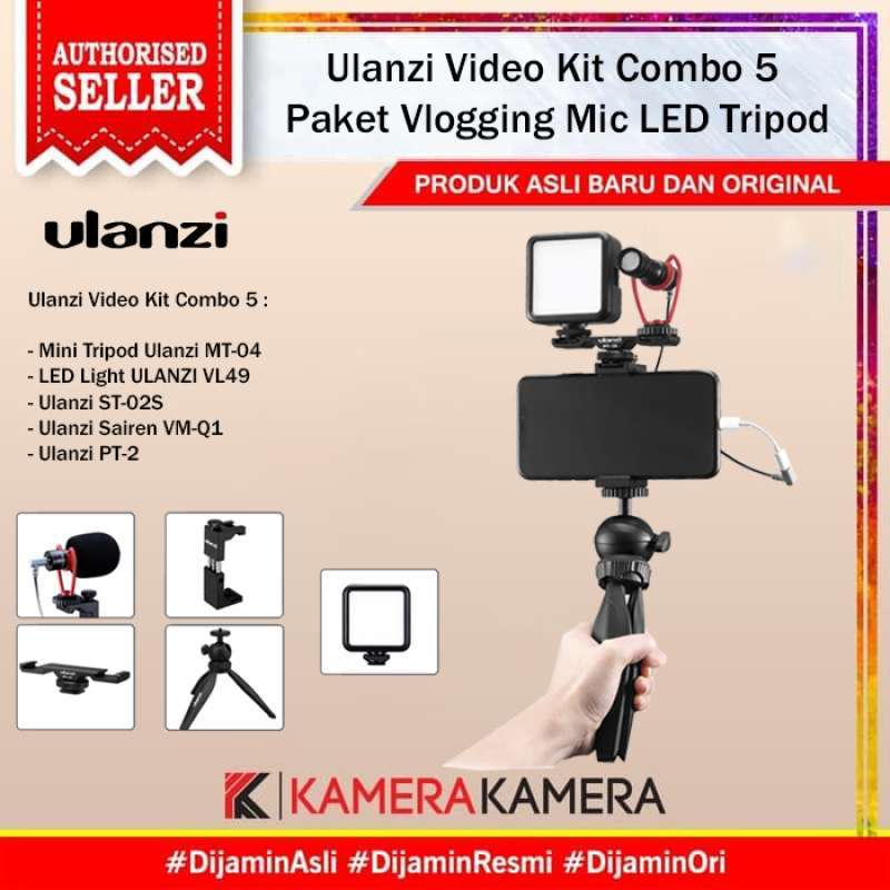 Jual KameraKamera Ulanzi Video Kit Combo 5 Paket Vlog buat Vlogging Mic LED Tripod di Seller New ...