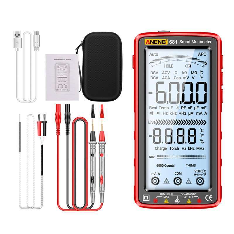 Jual Digital Multimeter Electric Meter Wide Measuring Multi Tester Red ...