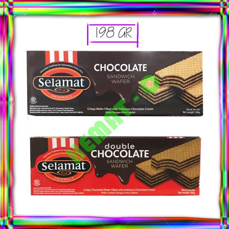 Promo SELAMAT Wafer Sandwich 198 Gr Box Double CHOCOLATE Diskon 19% di ...