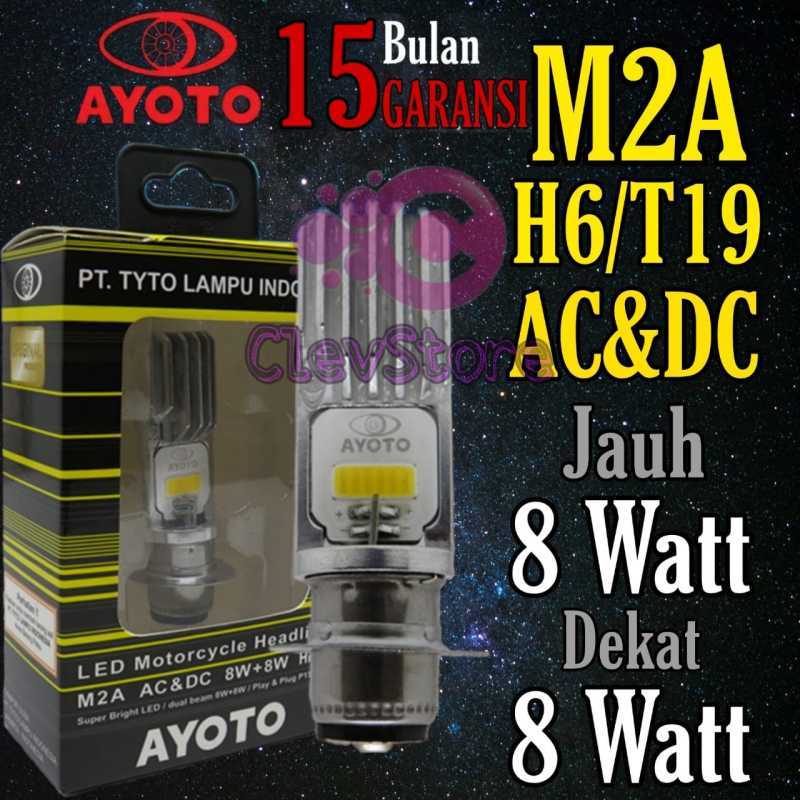 Promo Lampu Motor Depan LED AYOTO M2A H6 AC & DC Motor Matic / Bebek ...