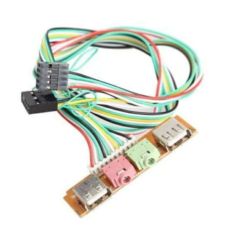 Jual KABEL FRONT PANEL USB DAN AUDIO JACK 3.5MM / SOUND UNTIK PC CPU di ...