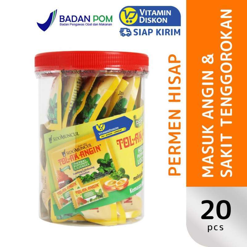 Promo Sidomuncul Permen Tolak Angin Toples 1 Toples (20 Pc) | Permen ...