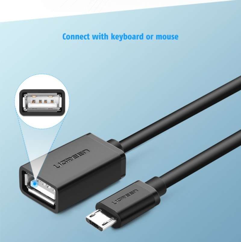 Jual Ugreen Micro Usb Male To Usb-A Female Cable 15Cm - Us133 Hot di ...