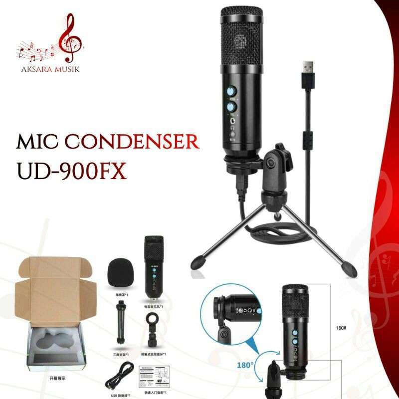 Promo Mic Condenser USB Gratis Stand - Mikrofon Untuk Laptop UD-900FX ...