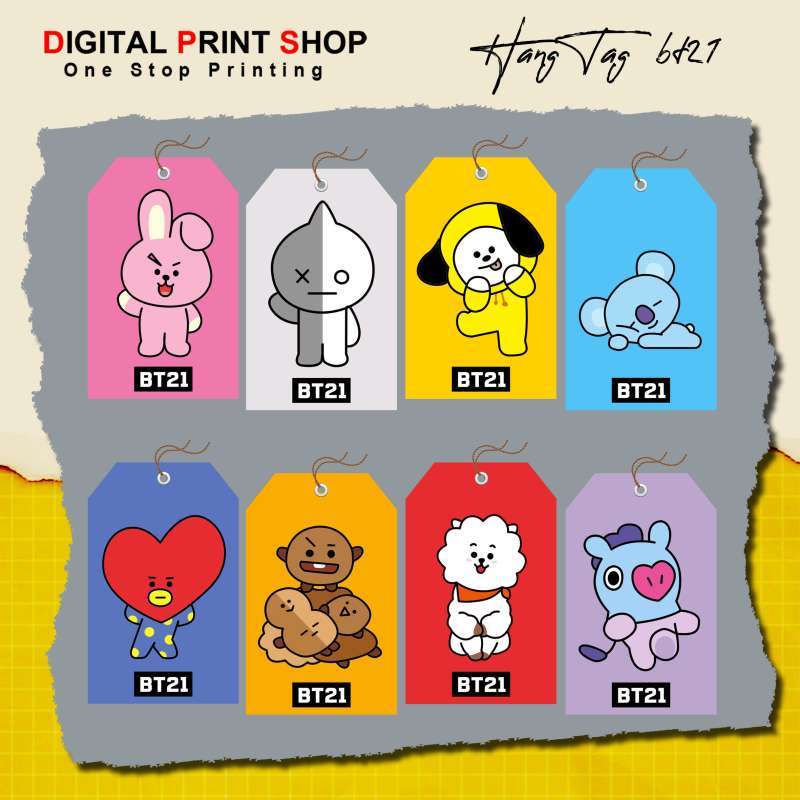 Jual Hang Tag Bts / Bt21 Label Bt21 Bts - Koya Di Seller Digital Print ...