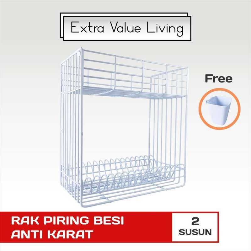 Promo MODELLINE Rak Piring Besi 2 Susun Minimalis EVL-B-30-MED Diskon 7 ...