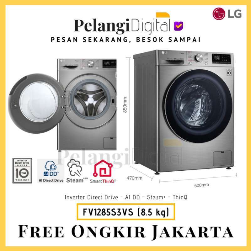 Jual Lg Fv1285s3vs Mesin Cuci Front Loading Inverter 8.5 Kg - Wifi ...