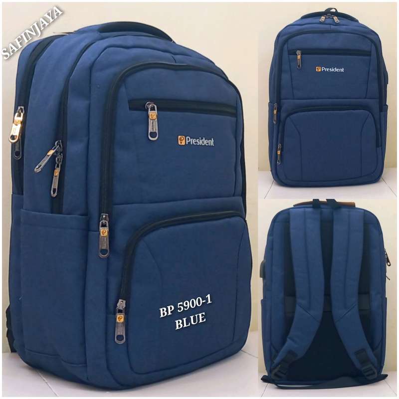 Promo TAS RANSEL PRESIDENT - BIRU Diskon 10% di Seller SAFIN JAYA ...