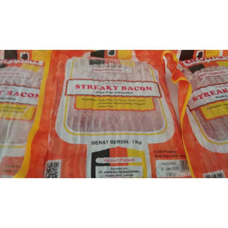 Jual Aroma Pork Streaky Bacon Babi 1 kg di Seller Porkychon Shop ...