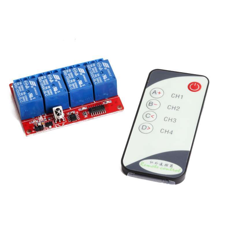 Jual 4 Channel 4ch 12v Led Relay Module With Ir Infrared Remote Control ...