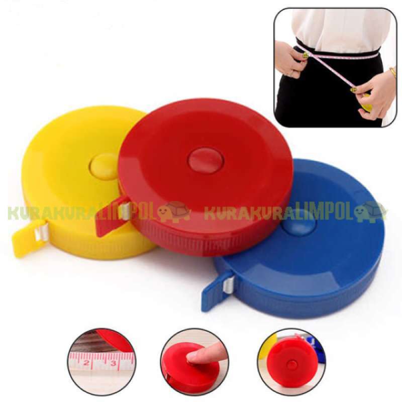 Jual Alat Ukur Meteran Gulung Mini Roll Putar Automatis Flexible 1.5M ...
