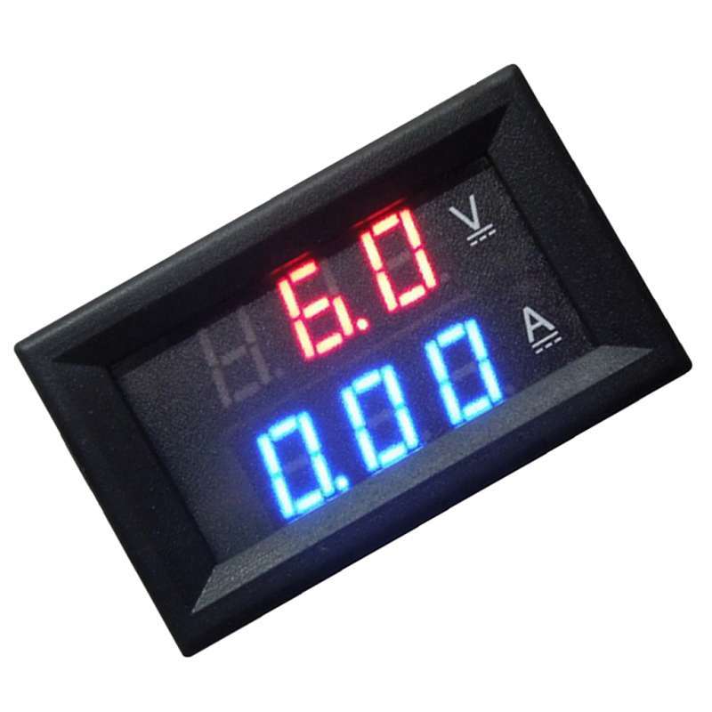 Promo Volt Meter Red Blue Digital Ammeter LED Gauge 2in1 Voltmeter ...