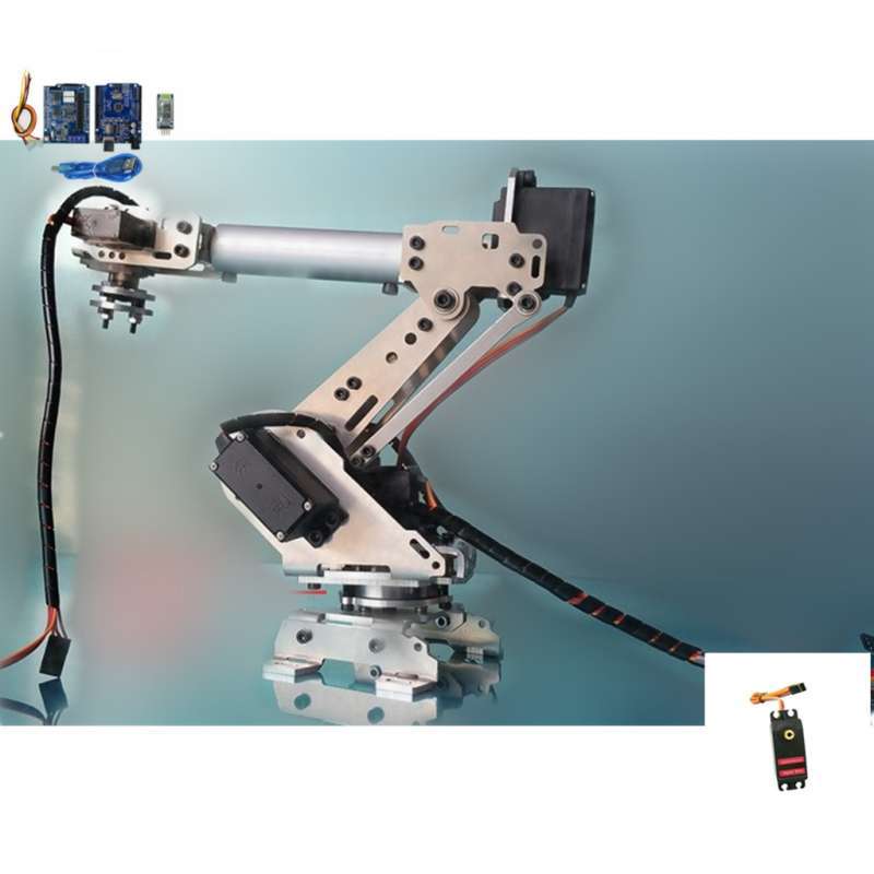 Jual 6 Axis Robotic Mechanical Arm Gripper Kit With Mg-996r Servo For ...