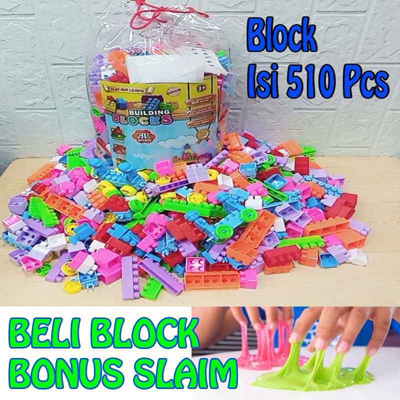 Jual Mainan anak balok BLOCK KREATIF - puzzle BRICK Susun Isi 510 pcs ...