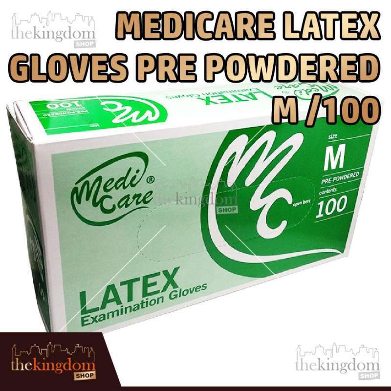 Jual Medicare Gloves Latex Pre Powdered Disposable Medium M /100 Sarung ...