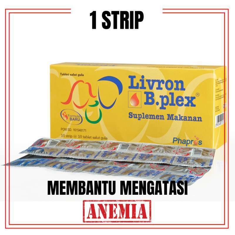 Jual Phapros Livron B Plex Multivitamin Penambah Darah 1 strip di ...