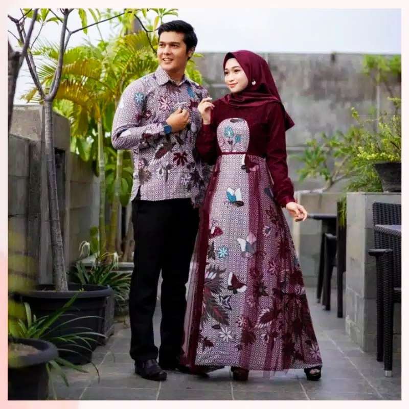 Baju Couple Gamis Brukat Dan Kemeja - Gamis Couple Original Model ...