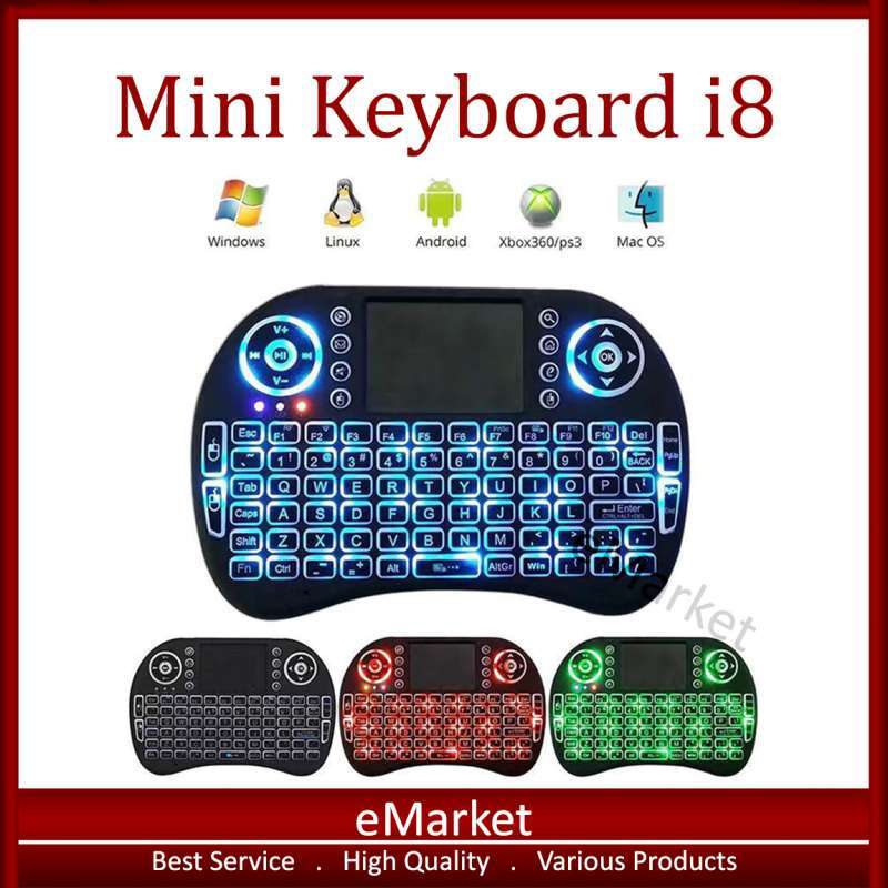 Jual Mini Keyboard i8 Wireless Touchpad / Keypad Color Backlit di ...