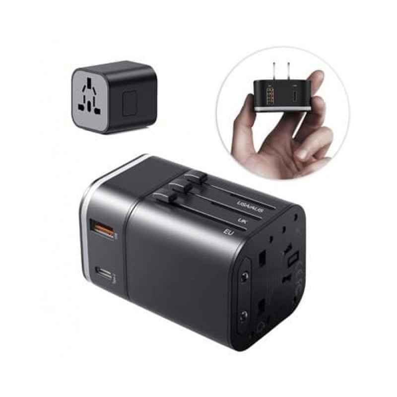 Jual BASEUS TRAVEL ADAPTOR CHARGER REMOVABLE 2IN1 18W TYPE C AND USB QC ...