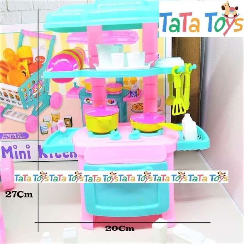 Jual Mainan Anak Mini Kitchen Set With Shopping Cart - Dapur Kecil ...