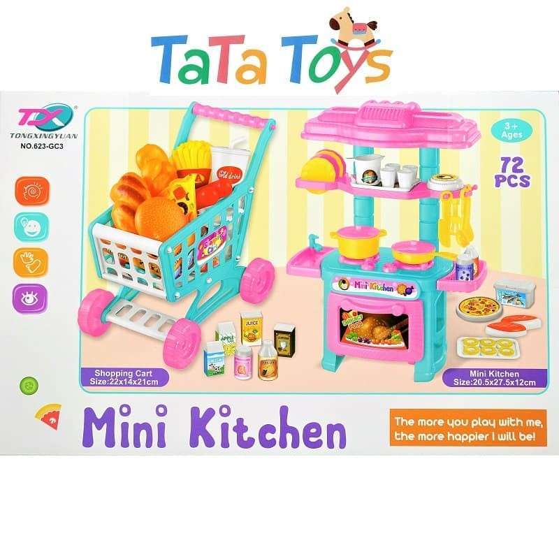 Jual Mainan Anak Mini Kitchen Set With Shopping Cart - Dapur Kecil ...
