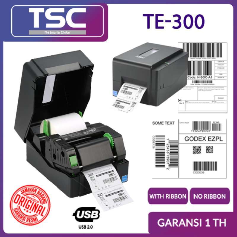 Jual Printer Barcode Tsc Te-300 Print Label Cetak Stiker 300dpi Di Seller Toko Kasir Official ...