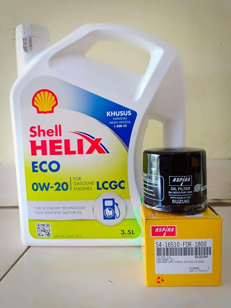Jual Paket Oli Shell Helix Eco 0W-20 + Filter Oli Suzuki Karimun Wagon ...