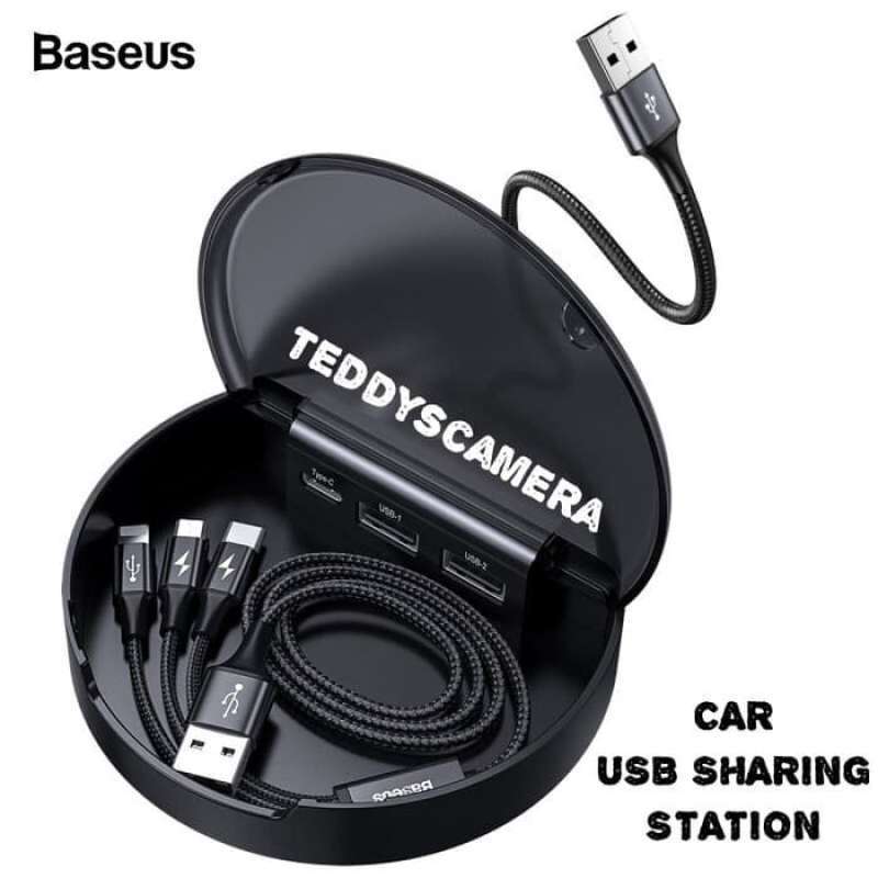 Jual Baseus Dual USB+Type-C 3in1 Car Sharing Charging Station ORIGINAL ...