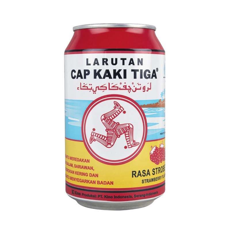Promo Kino Larutan Cap Kaki Tiga Strawberry 320ml Diskon 14% Di Seller ...