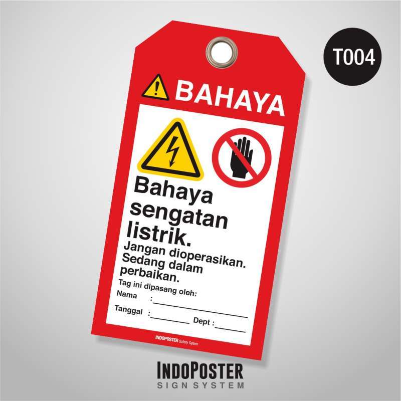 Jual TAG OUT LOTO PVC safety K3 ANSI ISO Bahaya Sengatan Listrik di ...