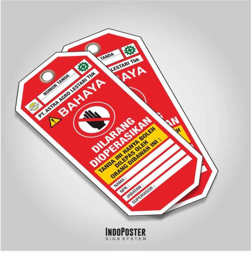 Jual Tag Out Loto Pvc Safety K3 Ansi Iso Bahaya Dilarang Dioperasikan ...