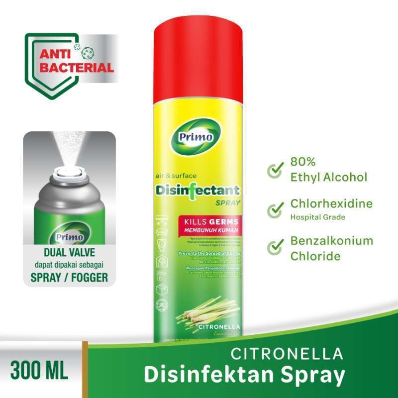 Jual PRIMO Disinfectant Spray Fogging Citronella 300 mL di Seller Gio ...