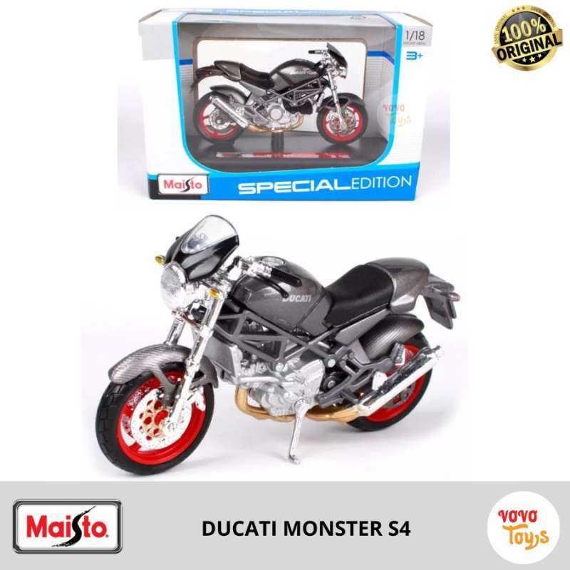 Promo Miniatur Motor 1:18 Ducati Monster S4 Grey Moge 2018 by Maisto ...
