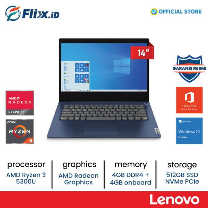 Jual Lenovo Ideapad Alc Ryzen U Gb Amdradeon Ssd W Ohs Abyss Blue Di