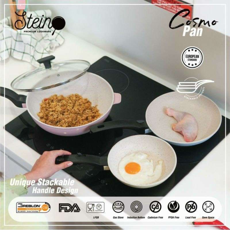 Jual COSMO PAN stackable/floating pan STEINCOOKWARE (3PAN +1TUTUP) di ...